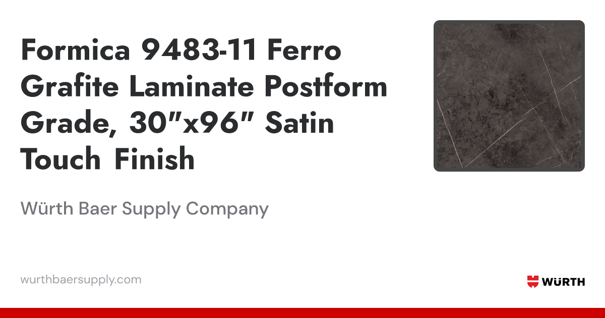 Formica 9483-11 Ferro Grafite Laminate Postform Grade, 30"x96" Satin ...