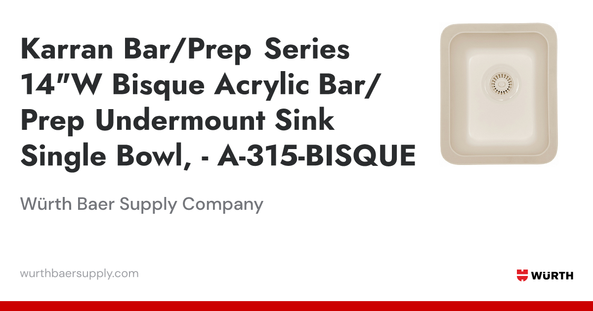 Karran Bar/Prep Series 14"W Bisque Acrylic Bar/Prep Undermount Sink ...
