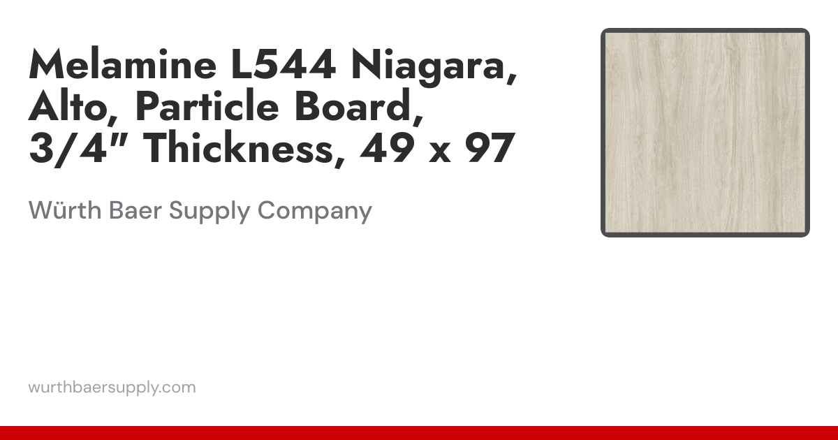 Melamine L544 Niagara, Alto, Particle Board, 3/4" Thickness, 49 x 97 ...