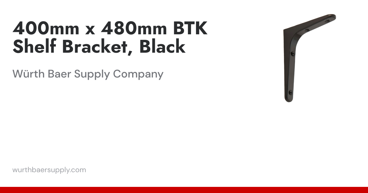 400mm x 480mm BTK Shelf Bracket, Black | Würth Baer Supply Company