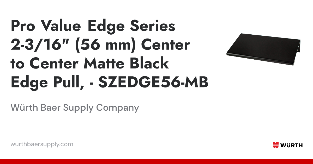 Pro Value Edge Series 2-3/16" (56 mm) Center to Center Matte Black Edge ...