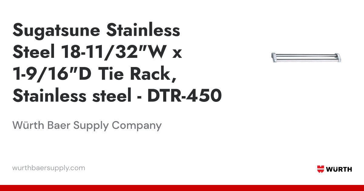 Sugatsune Stainless Steel 18-11/32"W x 1-9/16"D Tie Rack, Stainless ...