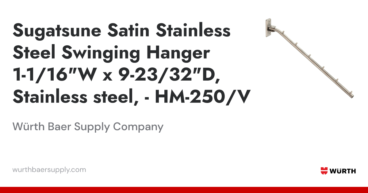 Sugatsune Satin Stainless Steel Swinging Hanger 1-1/16"W x 9-23/32"D ...