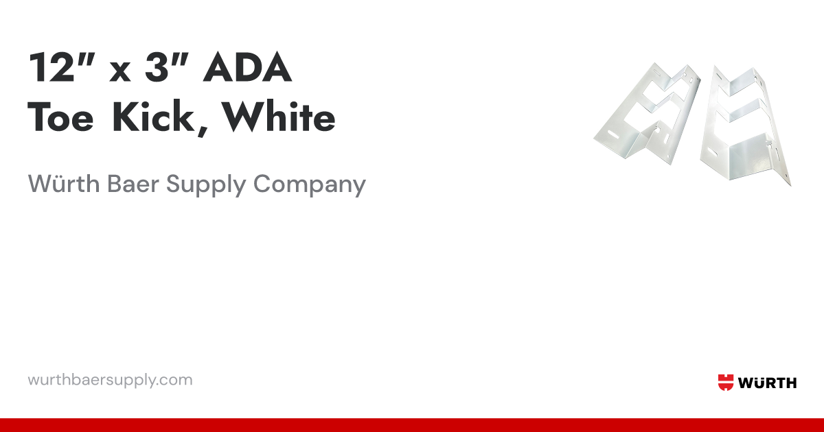 12" x 3" ADA Toe Kick, White | Würth Baer Supply Company