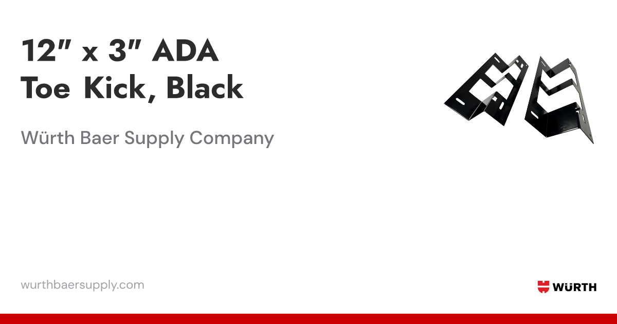 12" x 3" ADA Toe Kick, Black | Würth Baer Supply Company