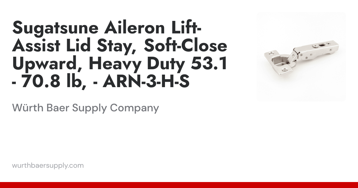 Sugatsune Aileron Lift-Assist Lid Stay, Soft-Close Upward, Heavy Duty ...