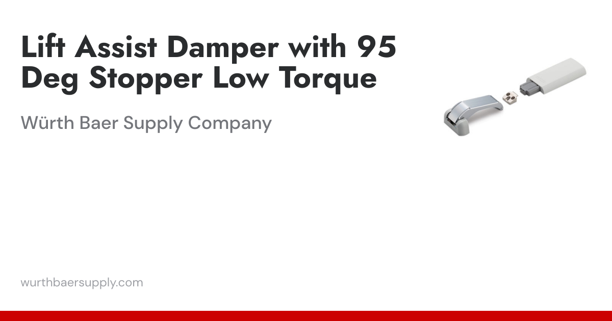 Lift Assist Damper with 95 Deg Stopper Low Torque | Würth Baer Supply ...
