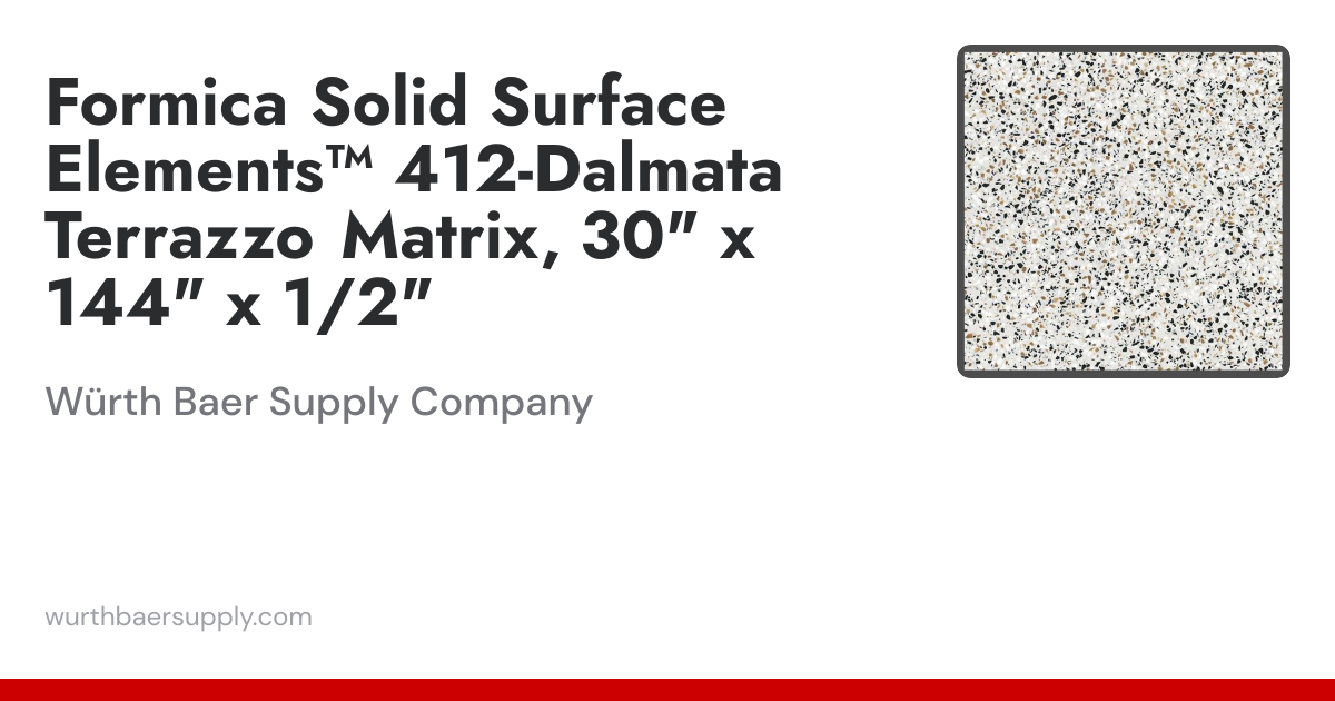 Formica Solid Surface Elements™ 412-Dalmata Terrazzo Matrix, 30" x 144 ...