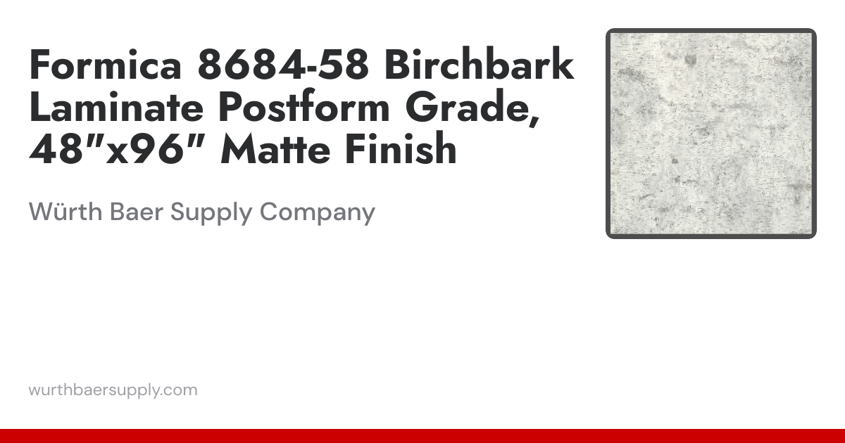 Formica 8684-58 Birchbark Laminate Postform Grade, 48"x96" Matte Finish ...