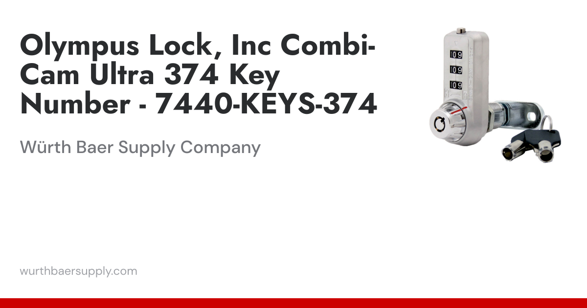 Olympus Lock, Inc Combi-Cam Ultra 374 Key Number - 7440-KEYS-374 ...