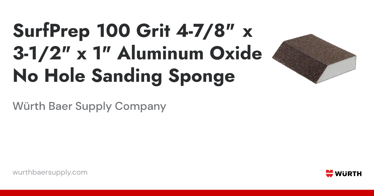 SurfPrep 100 Grit 4-7/8" x 3-1/2" x 1" Aluminum Oxide No Hole Sanding ...
