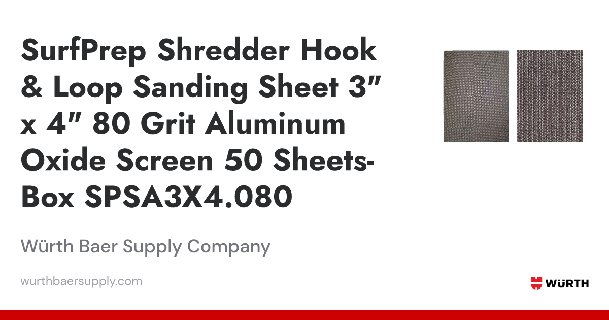 SurfPrep Shredder Screen 80 Grit No Hole Hook & Loop Aluminum Oxide on ...