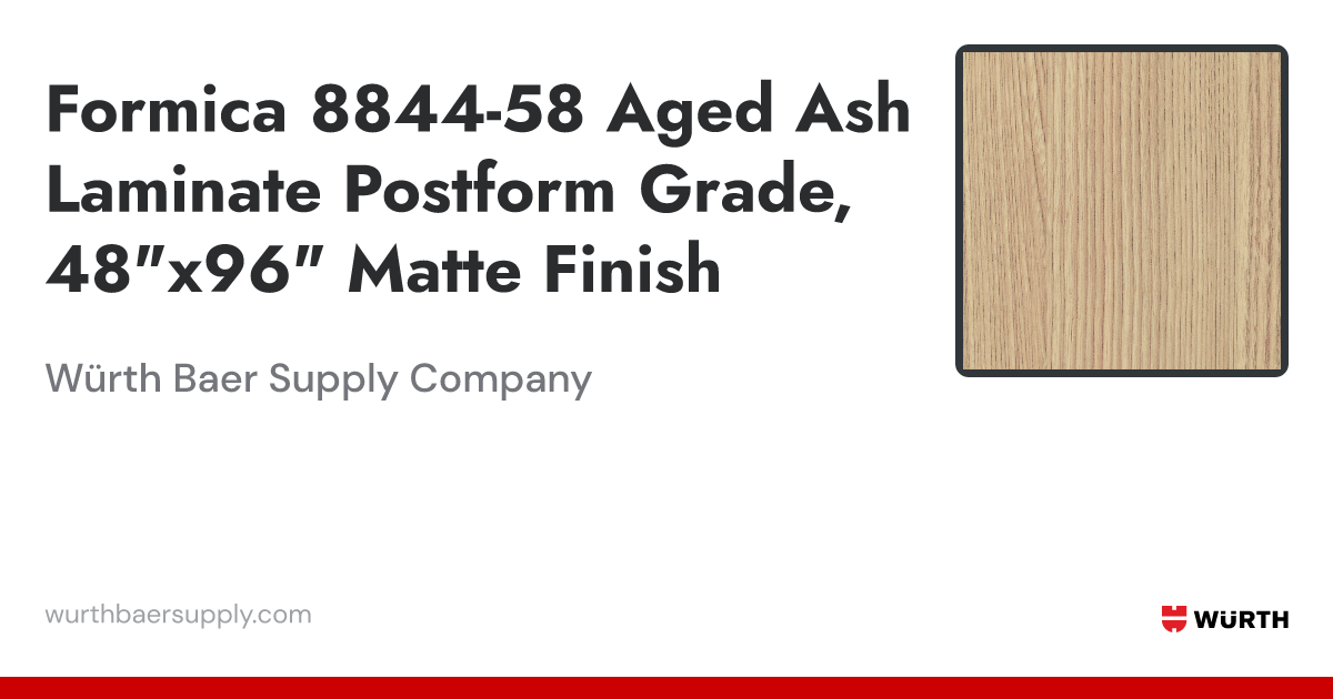 Formica 8844-58 Aged Ash Laminate Postform Grade, 48"x96" Matte Finish ...
