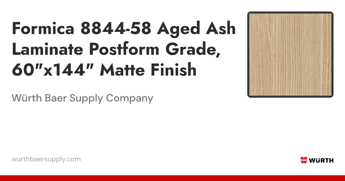 Formica 8844-58 Aged Ash Laminate Postform Grade, 60"x144" Matte Finish ...