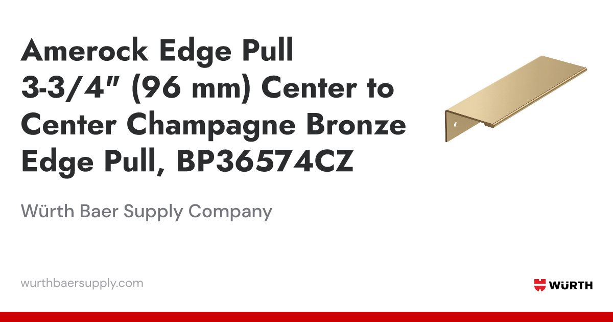 Amerock Edge Pull Series 3-3/4 in (96 mm) Center to Center Champagne ...