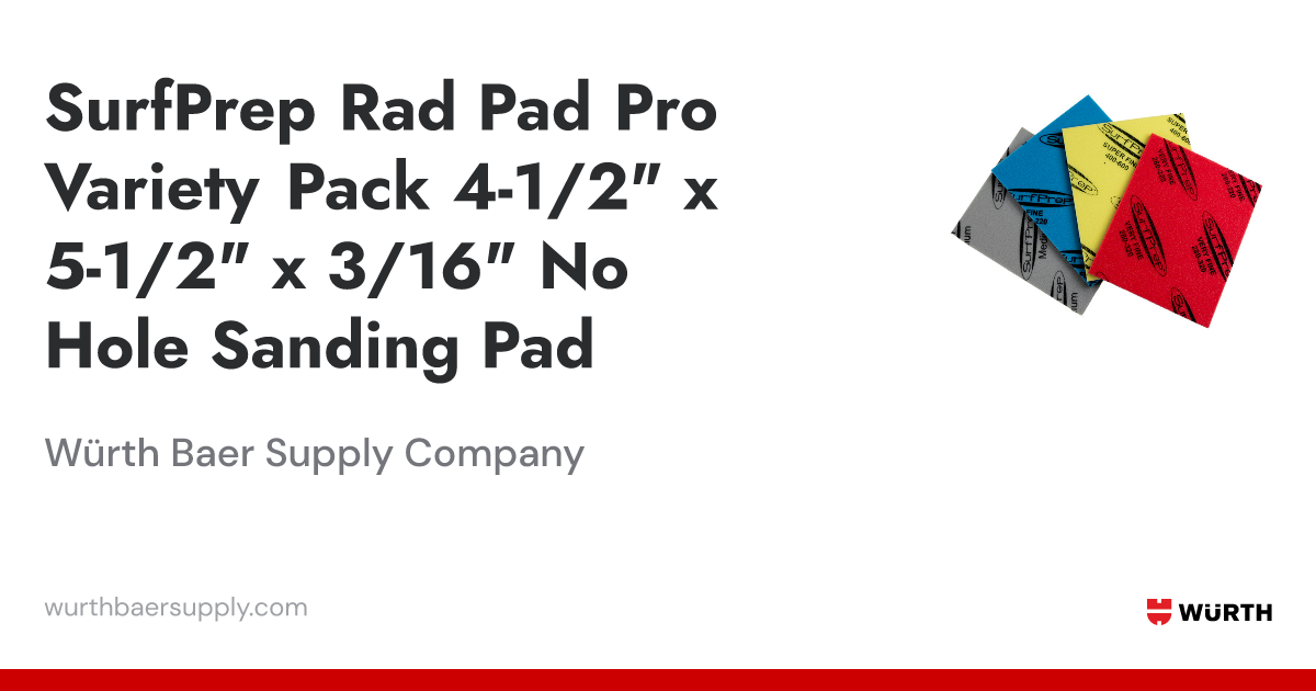 SurfPrep Rad Pad Pro Variety Pack 4-1/2" x 5-1/2" x 3/16" No Hole ...