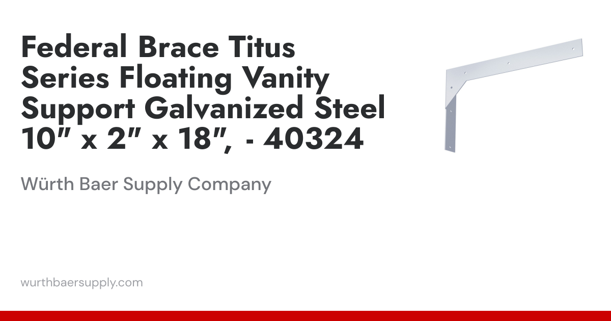 Federal Brace Titus Series Floating Vanity Support Galvanized Steel 10 ...