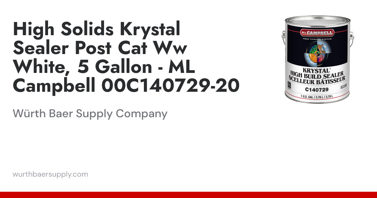 High Solids Krystal Sealer Post Cat Ww White, 5 Gallon - ML Campbell ...