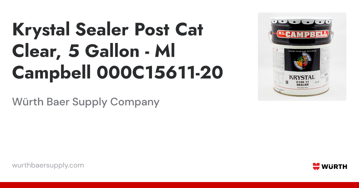 Krystal Sealer Post Cat Clear, 5 Gallon - Ml Campbell 000C15611-20 ...