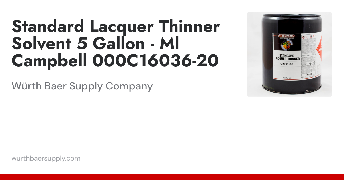 Standard Lacquer Thinner Solvent 5 Gallon - Ml Campbell 000C16036-20 ...