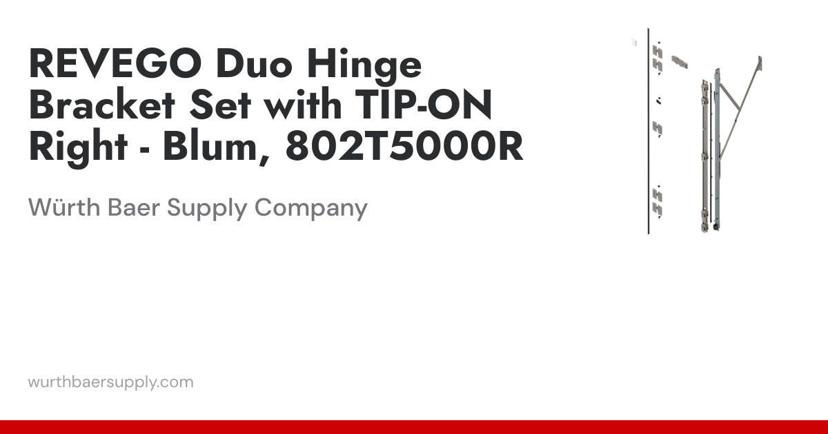 REVEGO Duo Hinge Bracket Set with TIP-ON Right - Blum, 802T5000R ...