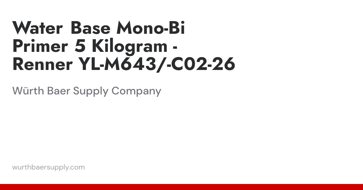 Water Base Mono-Bi Primer 5 Kilogram - Renner YL-M643/-C02-26 | Würth ...