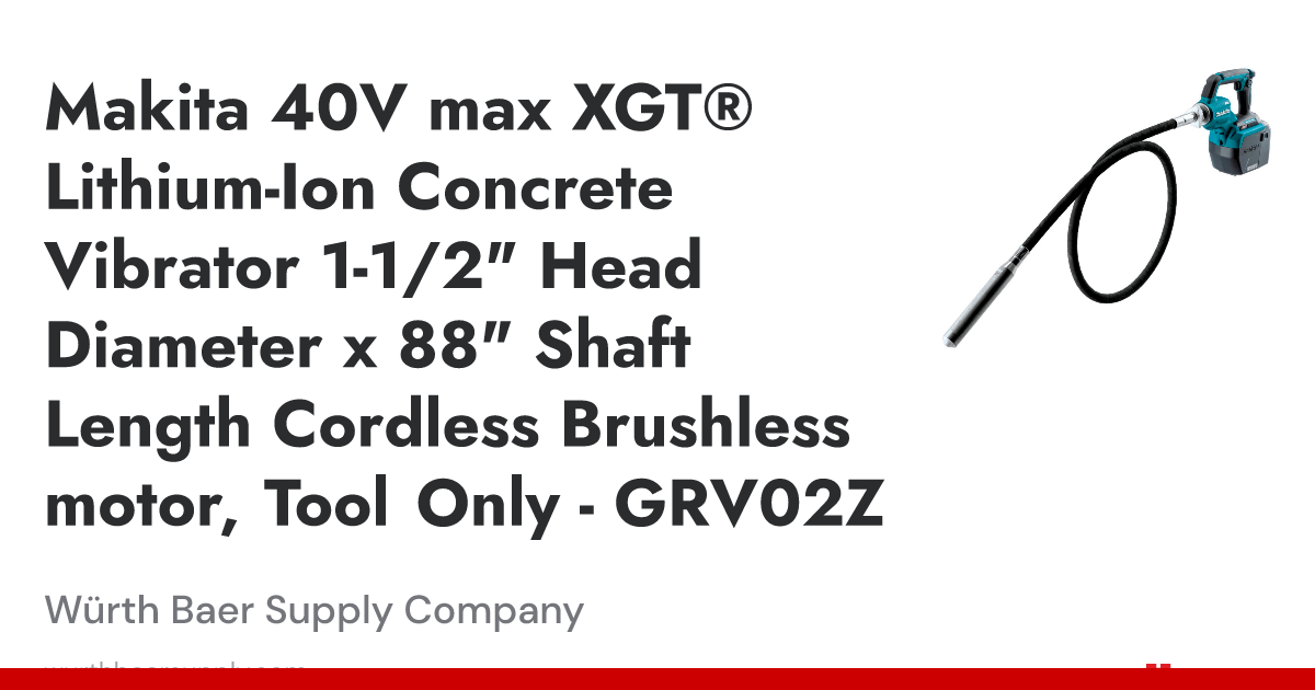 Makita 40V max XGT® Lithium-Ion Concrete Vibrator 1-1/2" Head Diameter ...