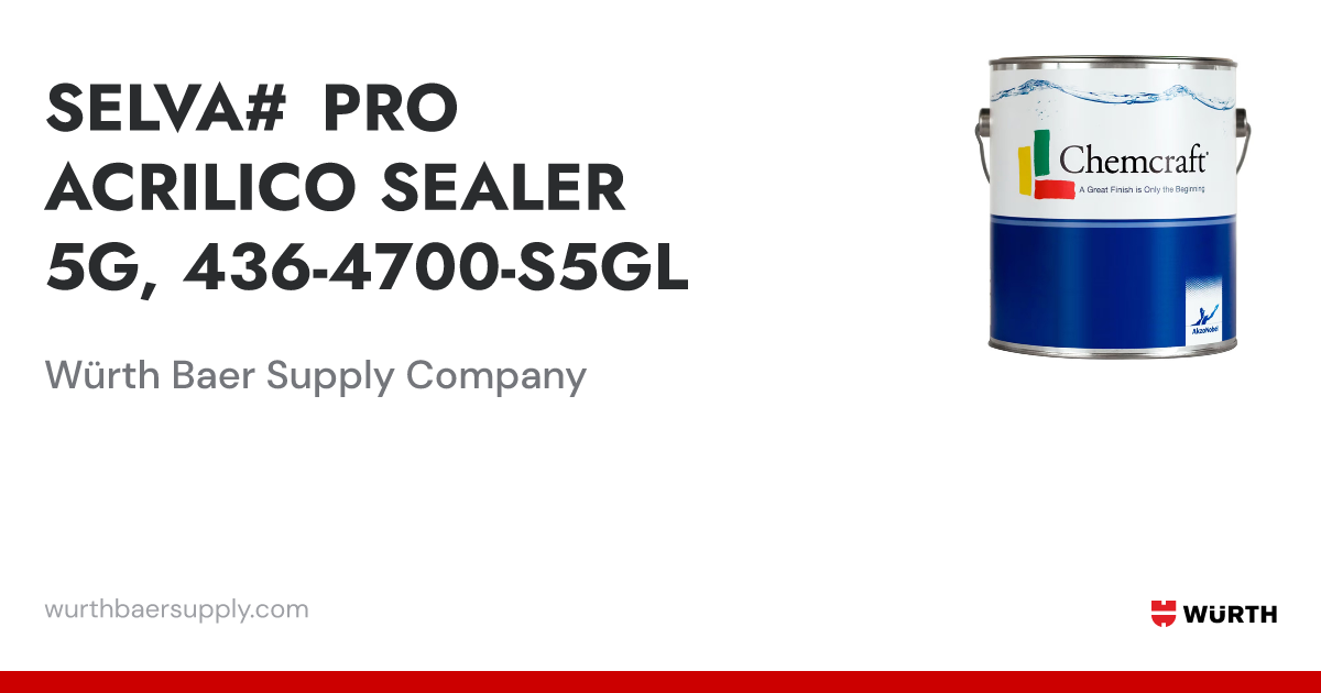 SELVA# PRO ACRILICO SEALER 5G, 436-4700-S5GL | Würth Baer Supply Company