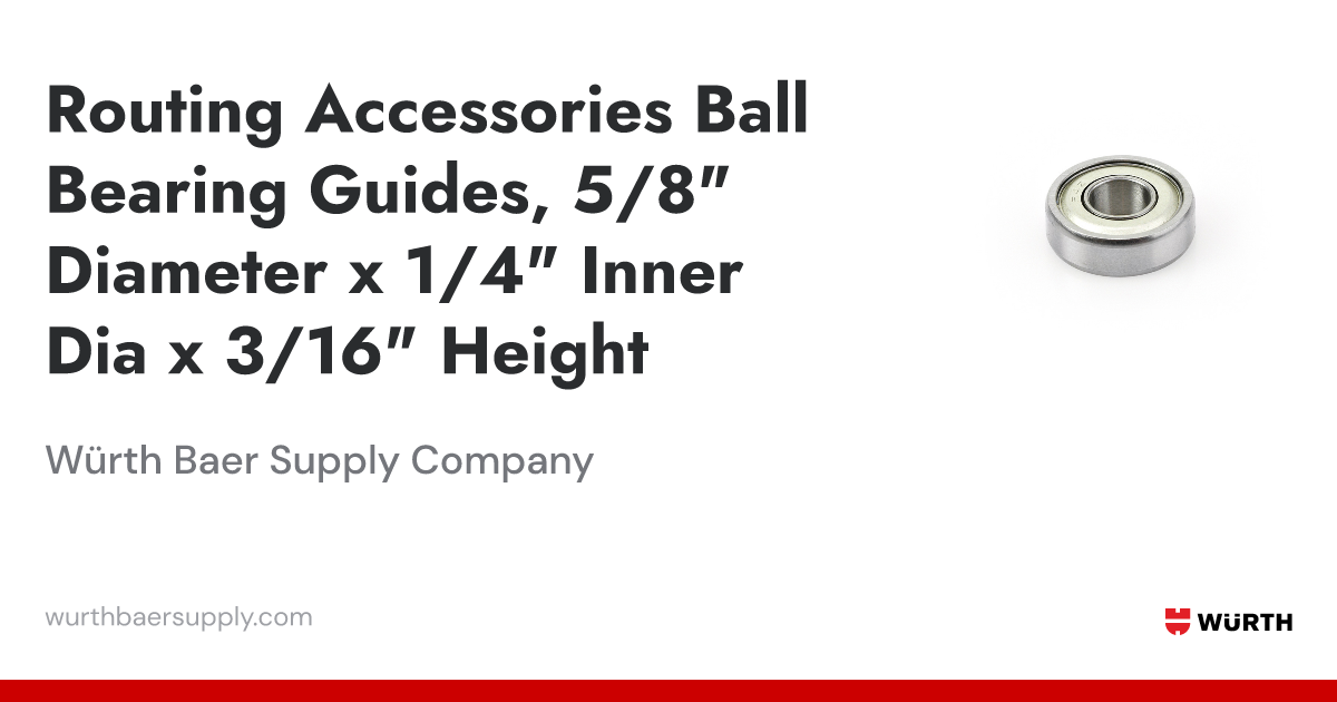 Routing Accessories Ball Bearing Guides, 5/8" Diameter x 1/4" Inner Dia ...