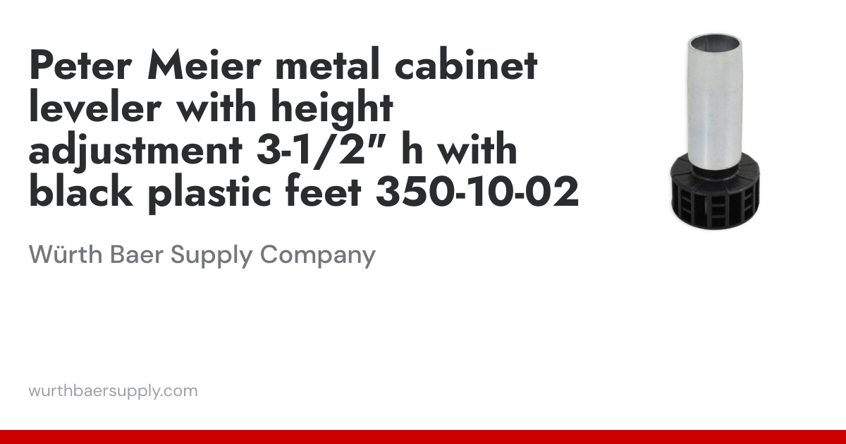 Peter Meier metal cabinet leveler with height adjustment 3-1/2" h with ...