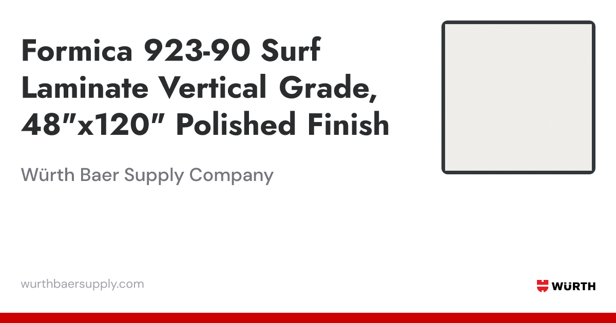 Formica 923-90 Surf Laminate Vertical Grade, 48"x120" Polished Finish ...