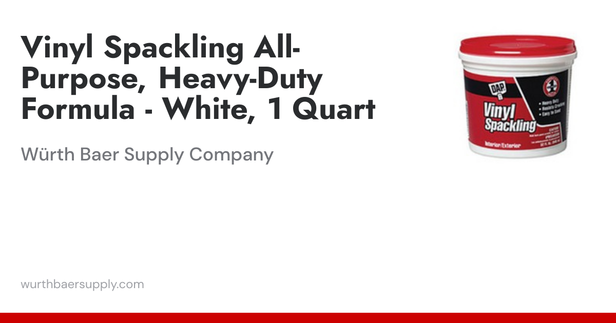 Vinyl Spackling All-Purpose, Heavy-Duty Formula - White, 1 Quart ...