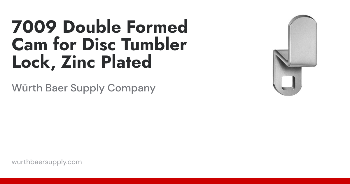 7009 Double Formed Cam for Disc Tumbler Lock, Zinc Plated | Würth Baer ...