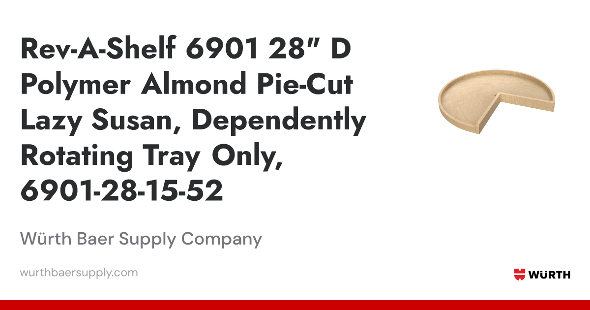 Rev-A-Shelf 6901 28" D Polymer Almond Pie-Cut Lazy Susan, Dependently ...