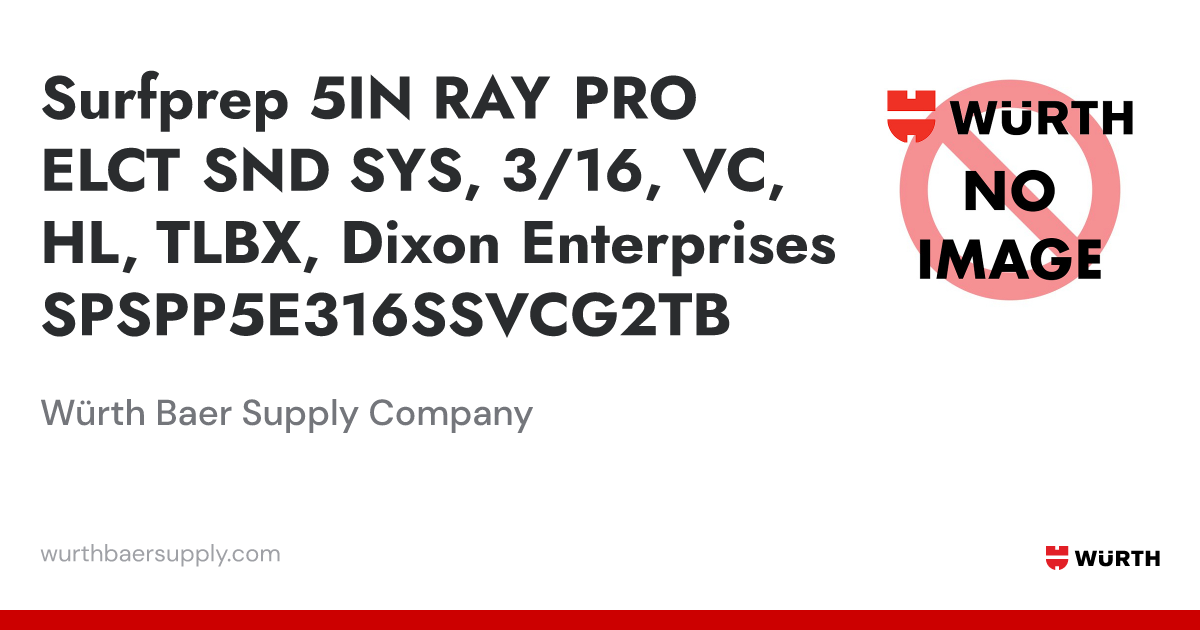Surfprep 5IN RAY PRO ELCT SND SYS, 3/16, VC, HL, TLBX, Dixon ...