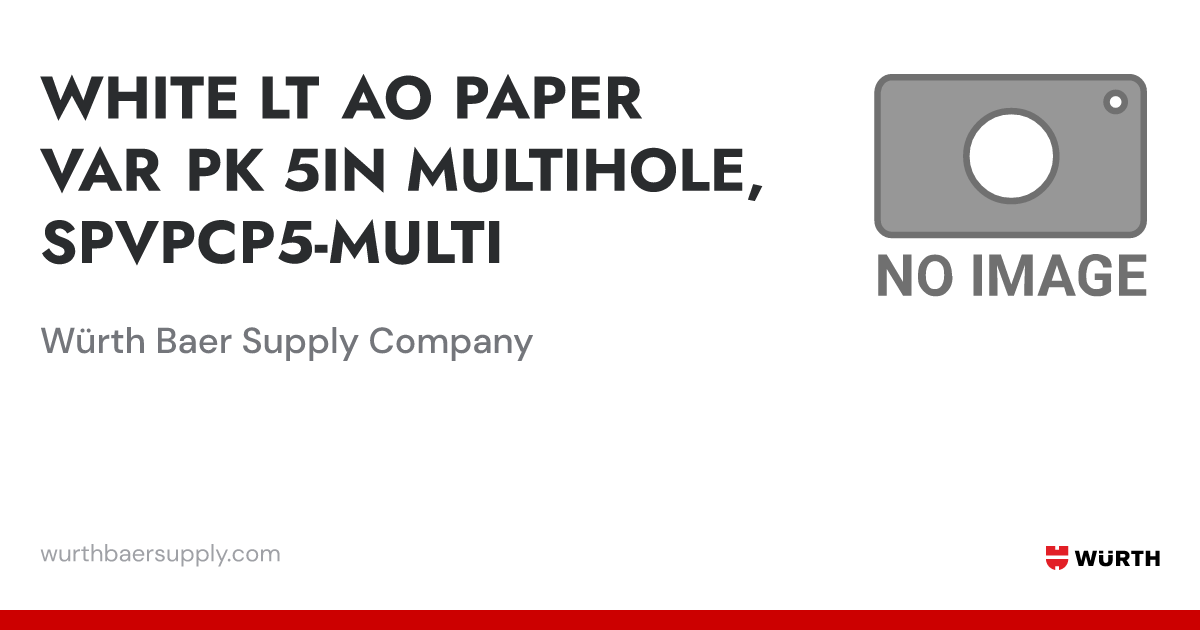 WHITE LT AO PAPER VAR PK 5IN MULTIHOLE, SPVPCP5-MULTI | Würth Baer ...