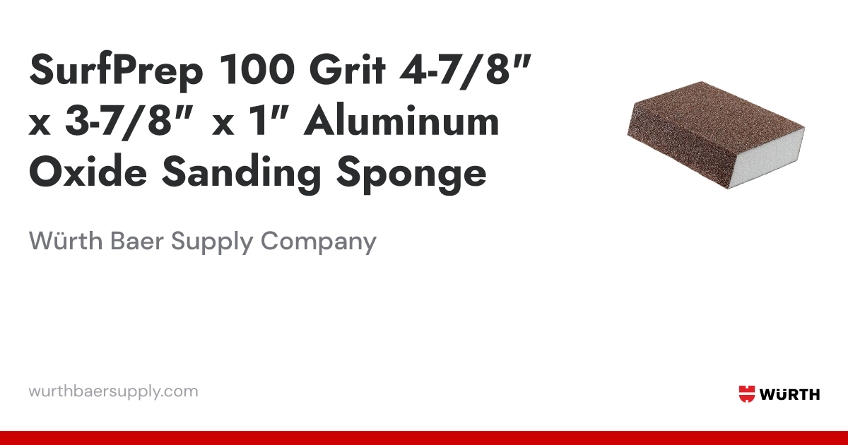 SurfPrep 100 Grit 4-7/8" x 3-7/8" x 1" Aluminum Oxide Sanding Sponge ...