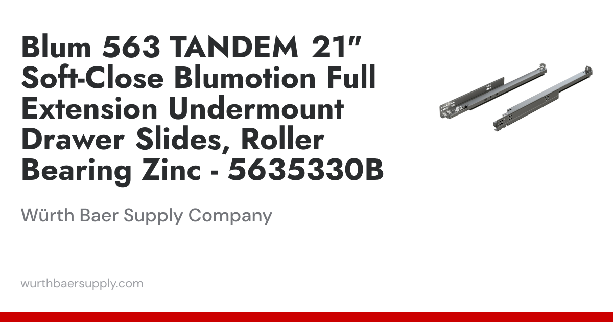 Blum 563 TANDEM 21" Soft-Close Blumotion Full Extension Undermount ...