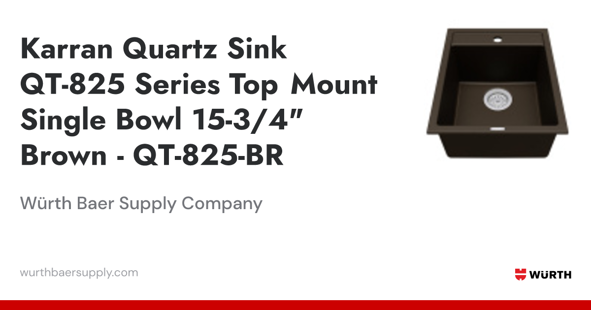 Karran Quartz Sink QT-825 Series Top Mount Single Bowl 15-3/4" Brown ...