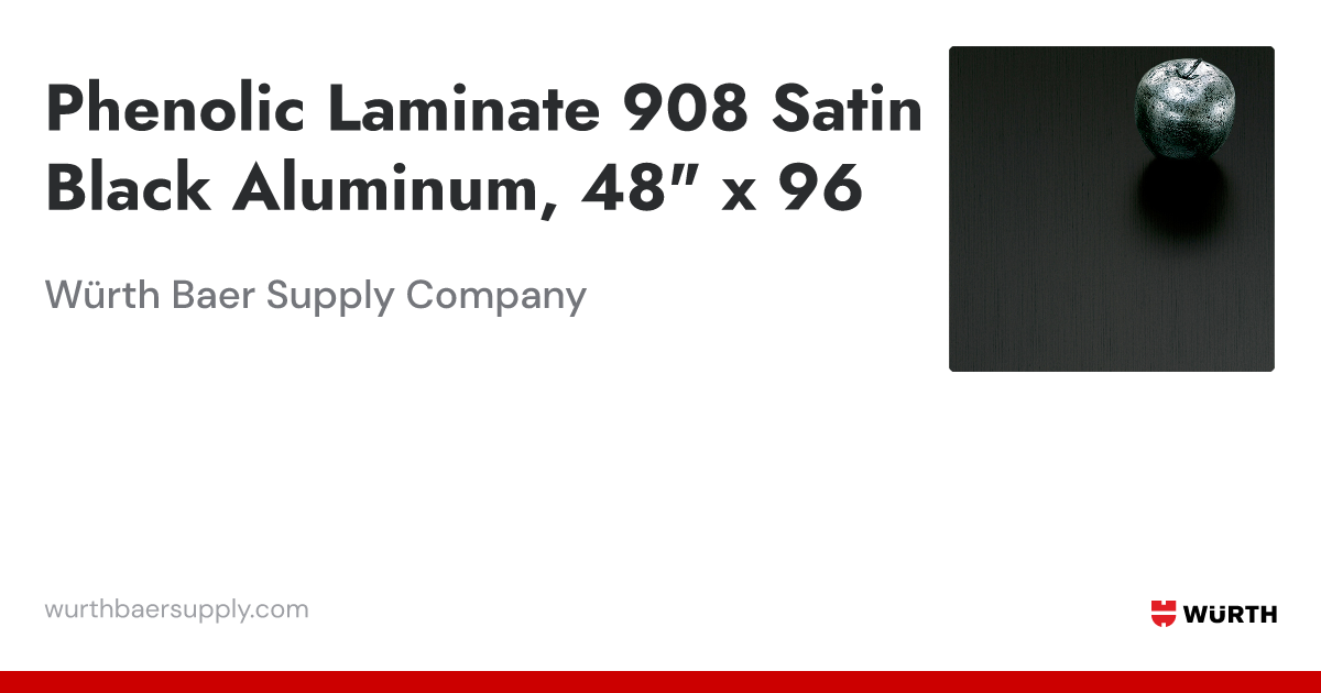 Phenolic Laminate 908 Satin Black Aluminum, 48" x 96 | Würth Baer Supply Company