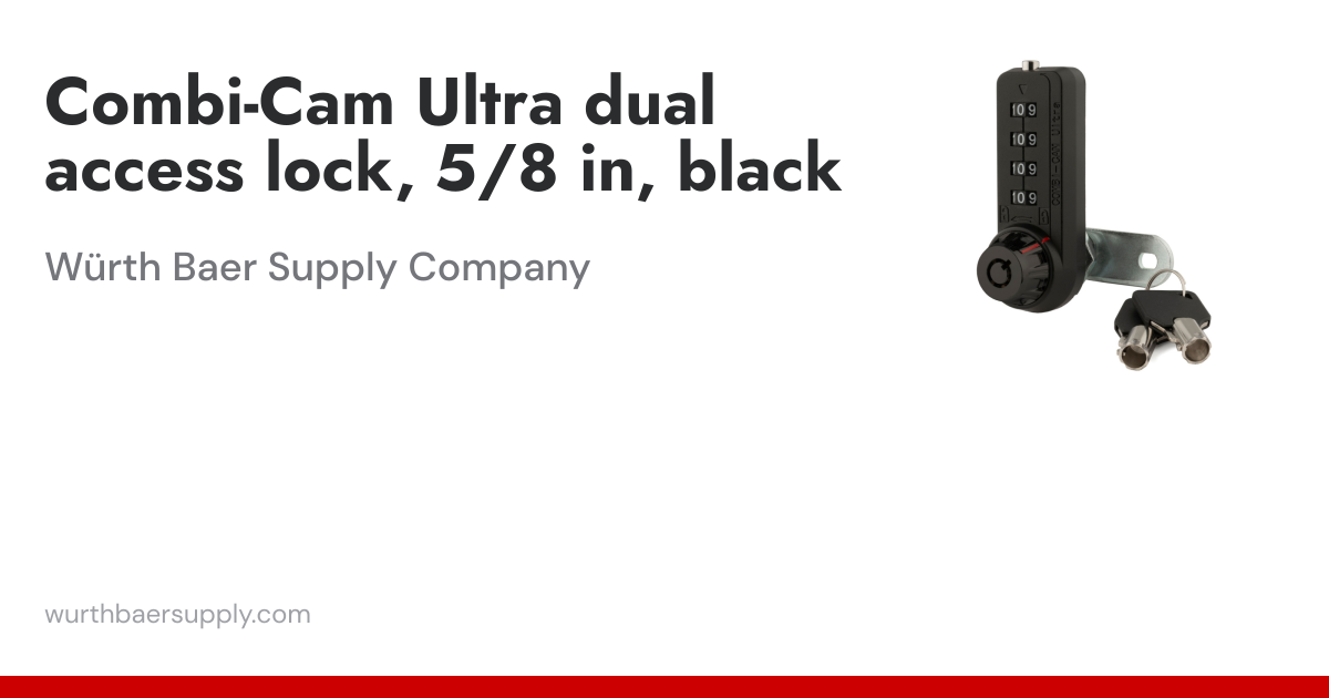 Combi-Cam Ultra dual access lock, 5/8 in, black | Würth Baer Supply Company