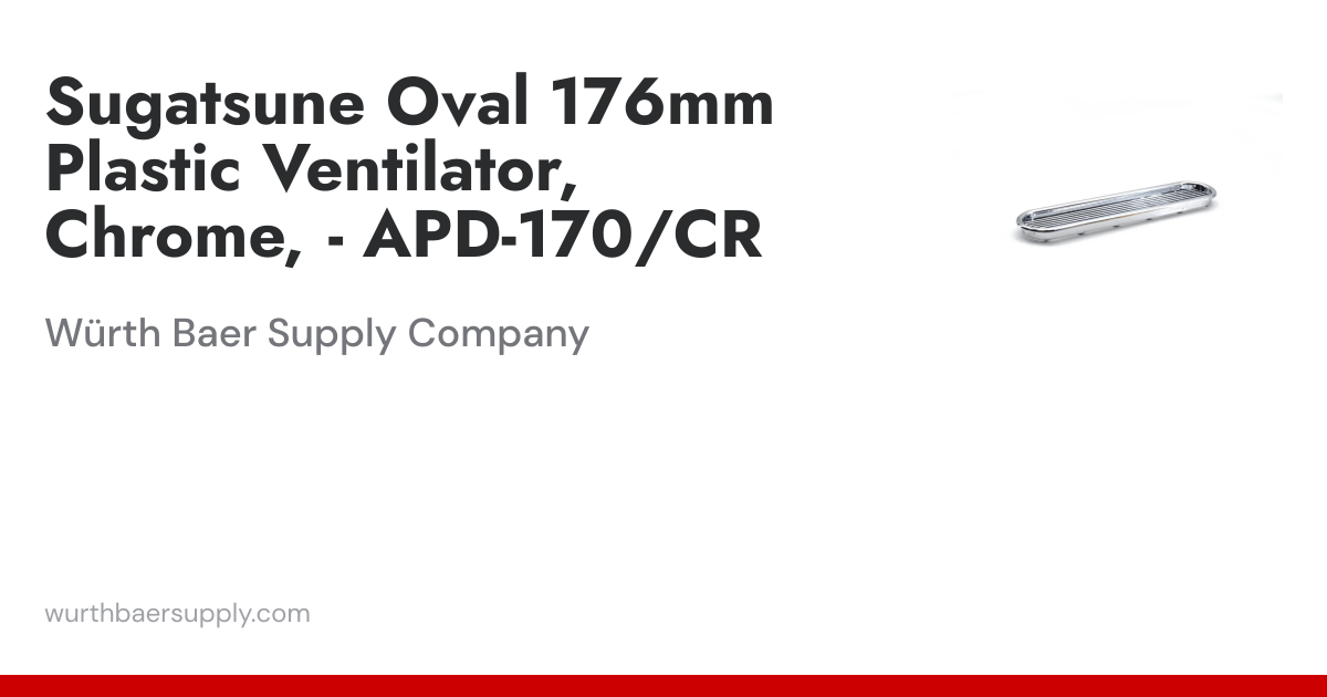 Sugatsune Oval 176mm Plastic Ventilator, Chrome, - APD-170/CR | Würth ...