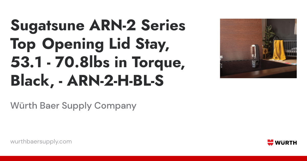 Sugatsune ARN-2 Series Top Opening Lid Stay, 53.1 - 70.8lbs in Torque ...