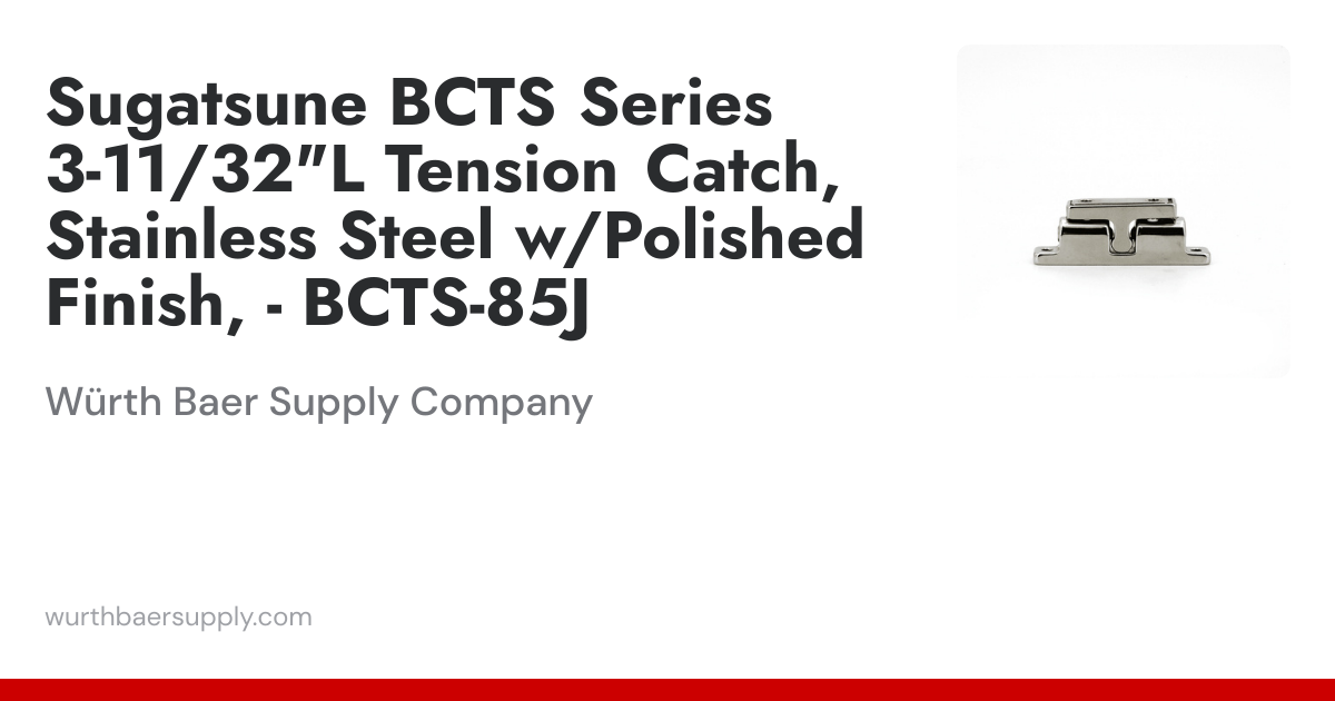 Sugatsune BCTS Series 3-11/32"L Tension Catch, Stainless Steel w ...