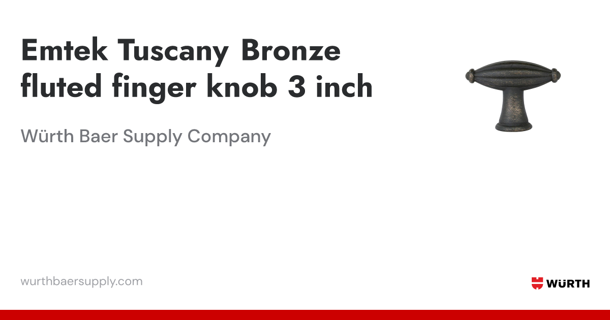 Emtek Tuscany Bronze Fluted Finger Knob, 3" Length, Medium Bronze ...