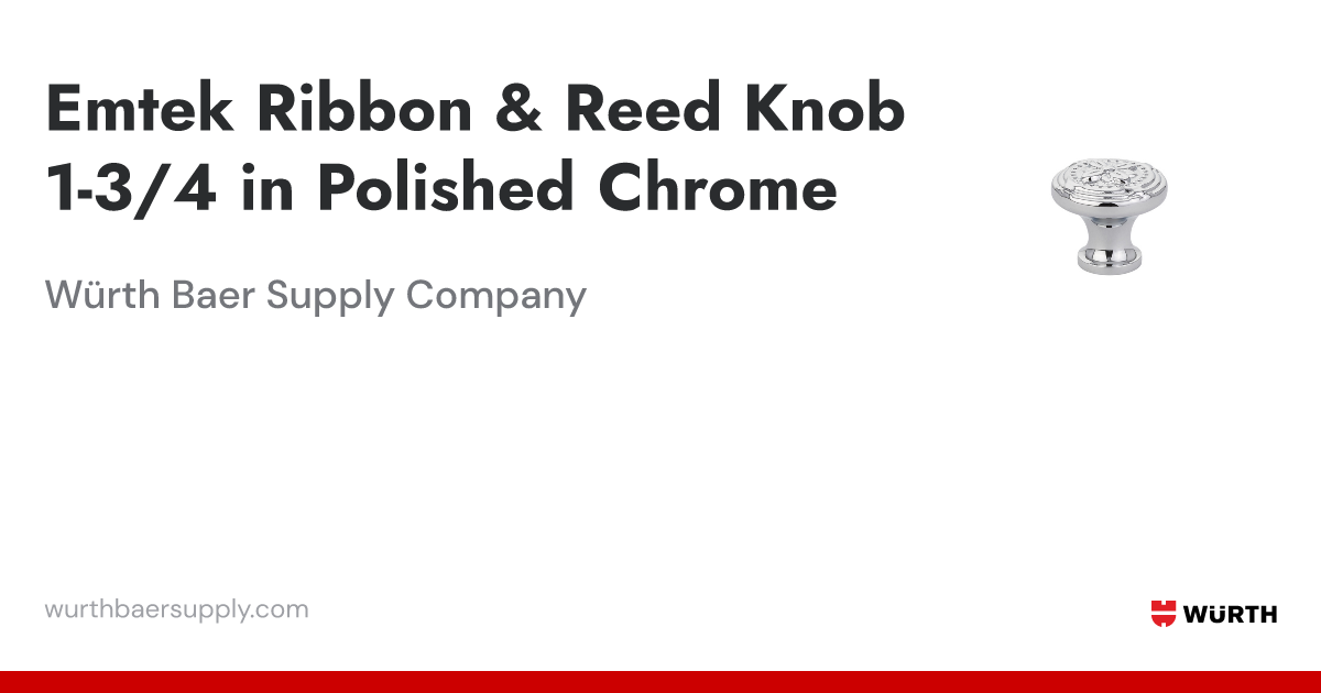 Emtek Ribbon & Reed Knob, 1-3/4" Diameter, Polished Chrome - 86278US26 ...