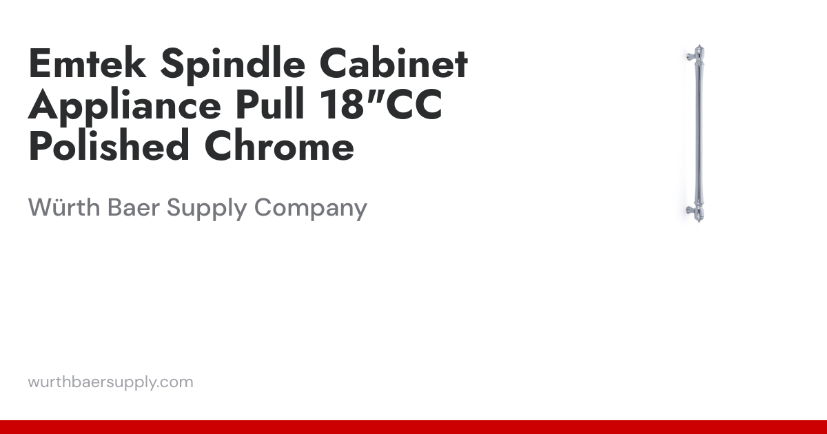 Emtek Spindle Cabinet Appliance Pull, 18"CC, Polished Chrome ...
