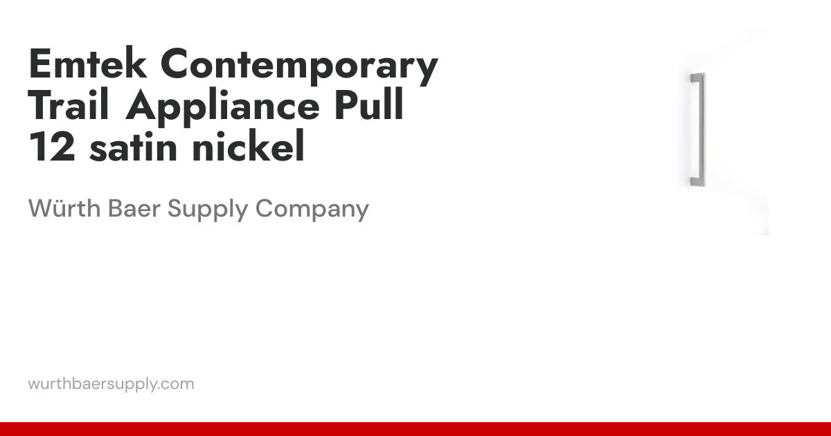 Emtek Contemporary Trail Appliance Pull 12 satin nickel | Würth Baer ...
