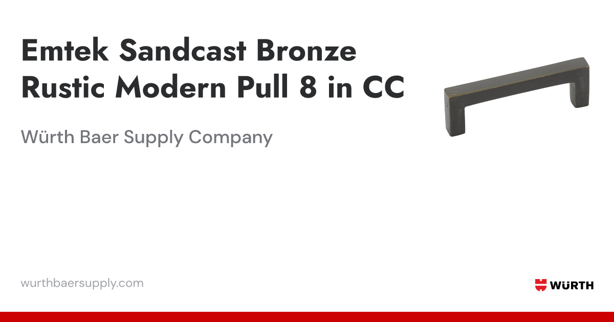 Emtek Sandcast Bronze Rustic Modern Pull 8 in CC | Würth Baer Supply ...