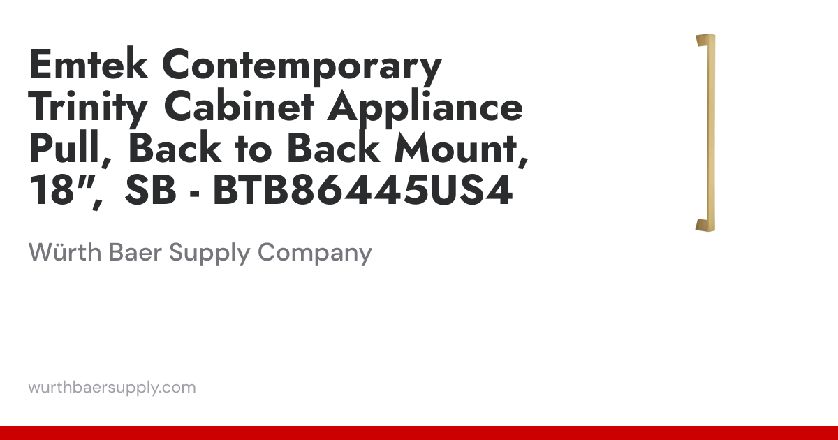 Emtek Contemporary Trinity Cabinet Appliance Pull, Back to Back Mount ...
